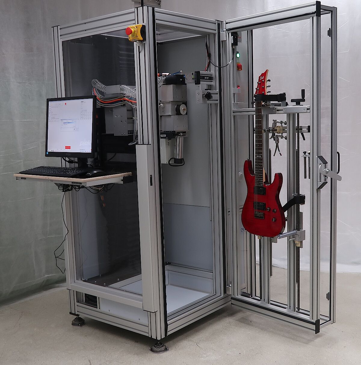 Frequency converter in machine tools for stringed instruments